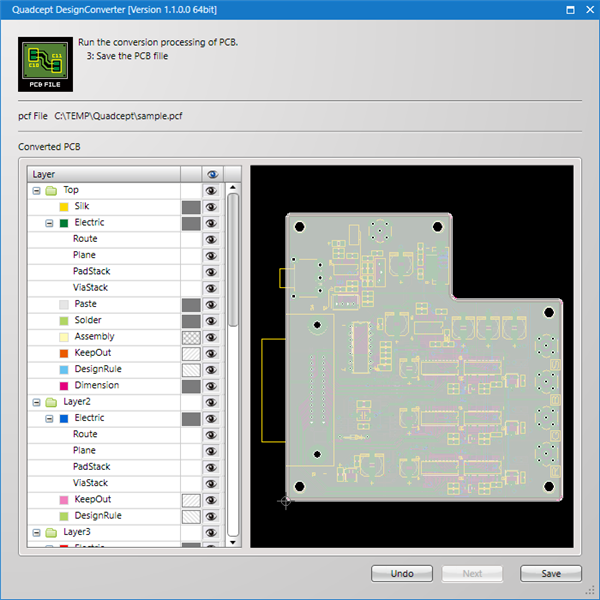 Quadcept DesignConverter - Converting data from CR-5000 Board Designer